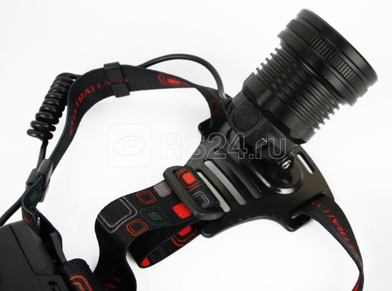 Фонарь аккумуляторный налобный E1335 2LED 4Вт фокус 4 режима аккум. 3.7В метал. черн. (бокс ...