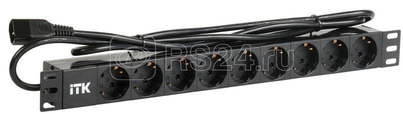 Блок розеток 9 мест PDU (немец. станд.) DIN 49440 ПВХ профиль 1U шнур ...