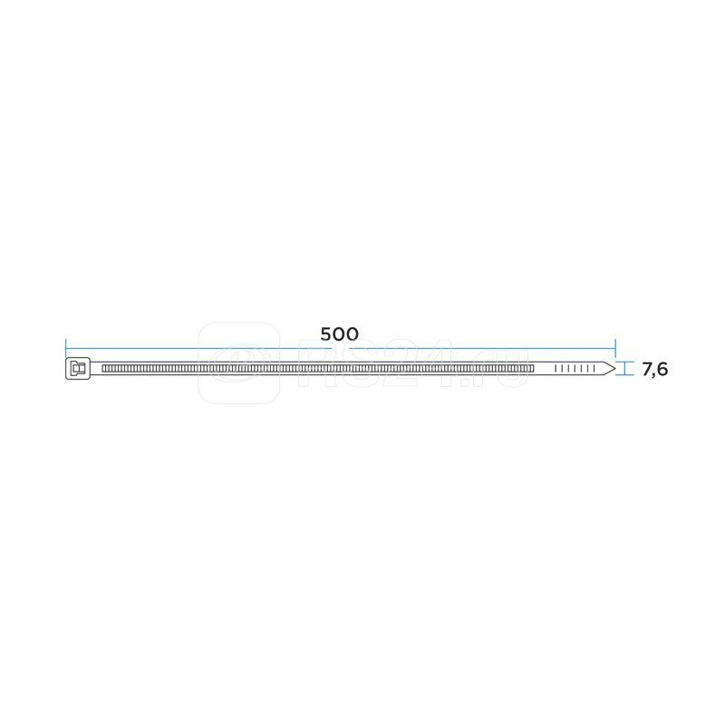 Хомут кабельный 7.6х500 нейлон. черн. (уп.100шт) PROCONNECT 57-0503 ...